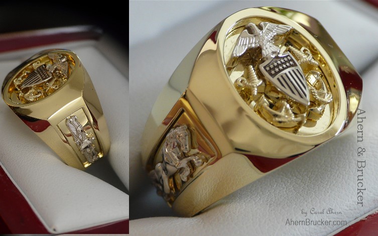 Ahern & Brucker Fine Military jewelry - Submariner Senior Chief Ring